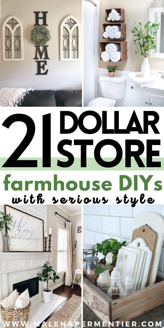 21 Dollar Store Farmhouse DIY Ideas with Serious Style