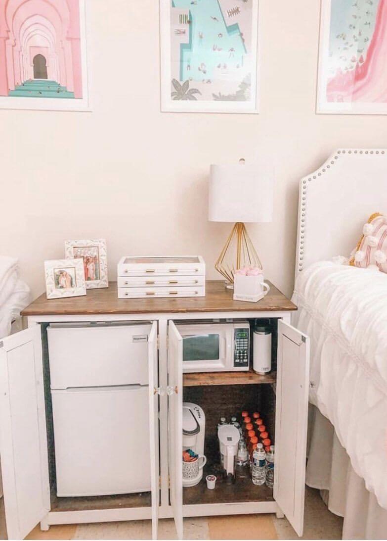 13 Genius Dorm Kitchen Ideas with Mini Fridge and Microwave