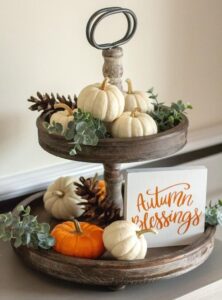 26 Charming Fall Tiered Tray Decor Ideas to Recreate Right Now