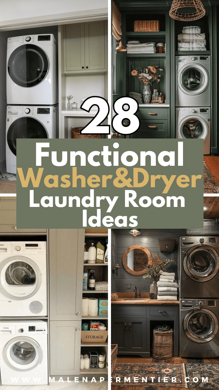28 Functional Stacked Washer And Dryer Laundry Room Ideas